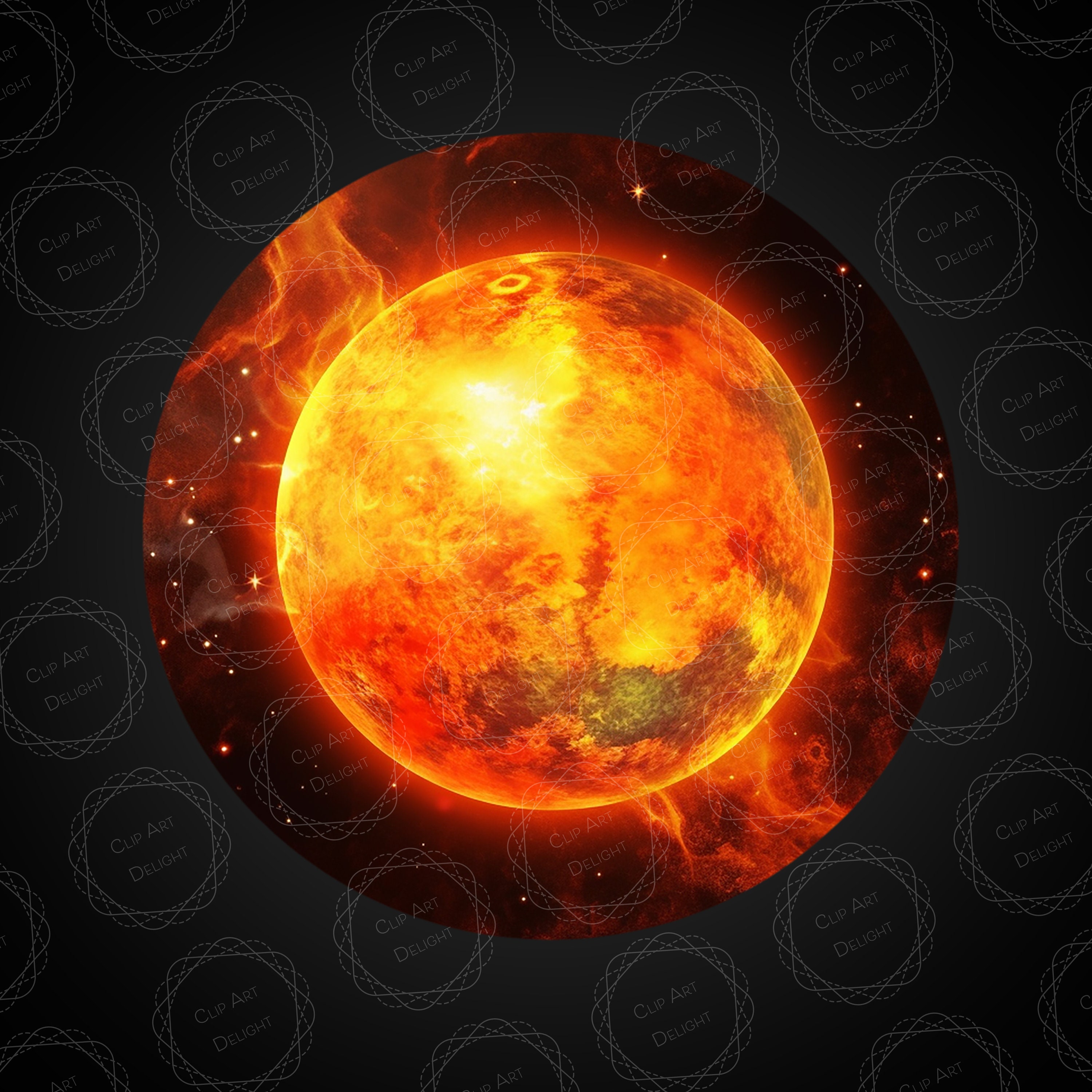 Fiery Sun PNG Bundle 62 Amazing Space Images for Crafts, Designs or ...