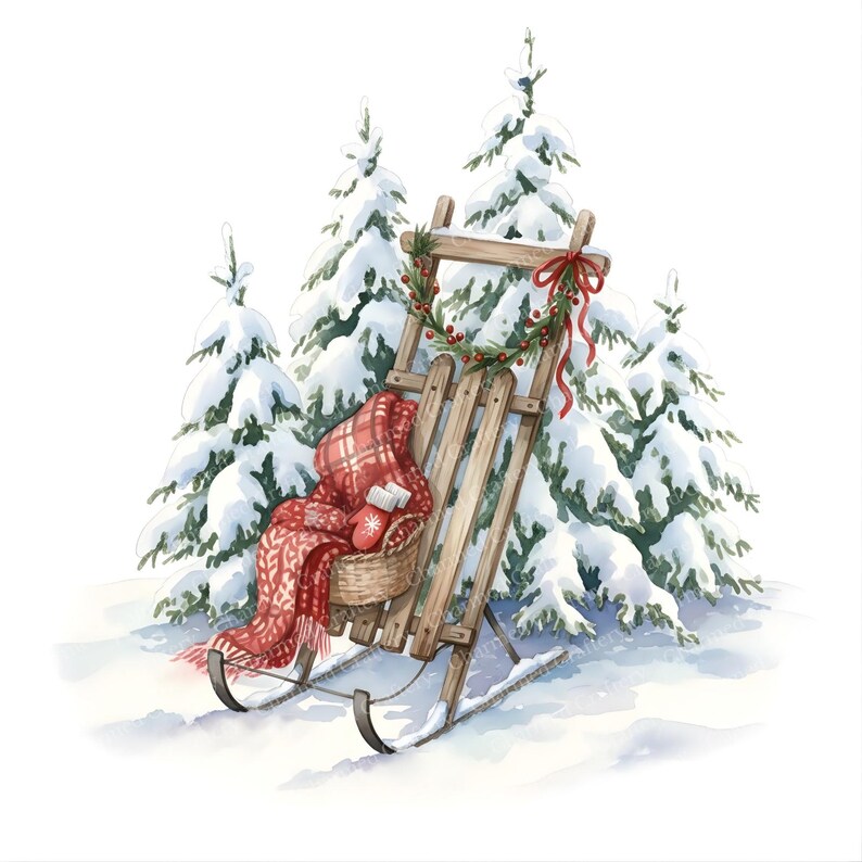 Winter Watercolor Clipart Bundle – Cozy Snowy Scenes (JPG Digital ...