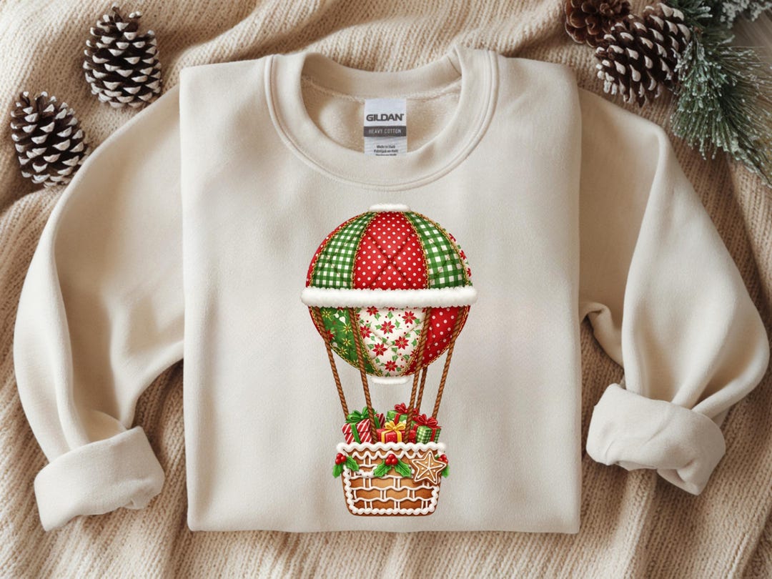 Festive Hot Air Balloon Patchwork Design (digital Download) - Etsy