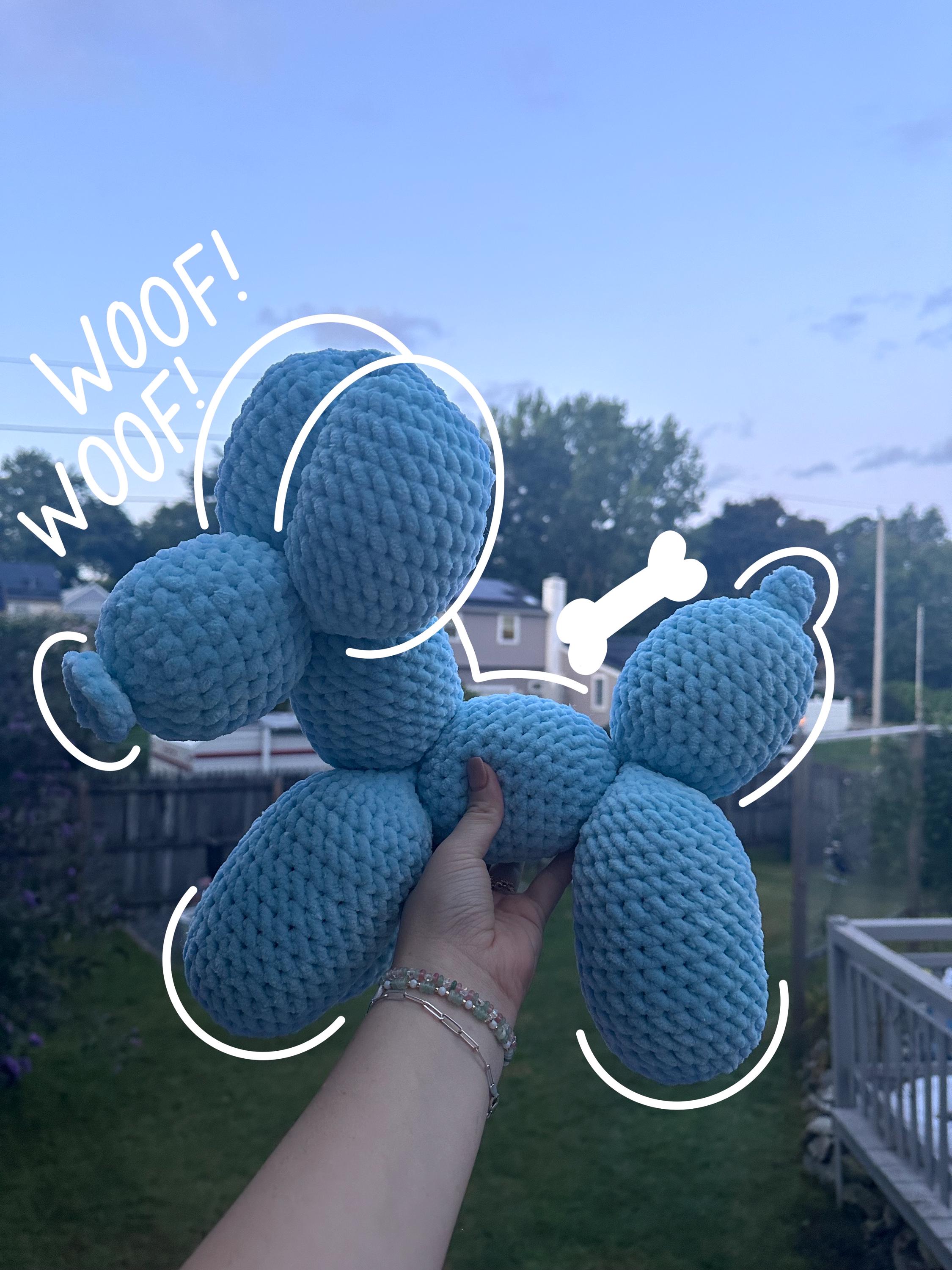 Blue Jumbo Balloon Dog Plushi - Etsy