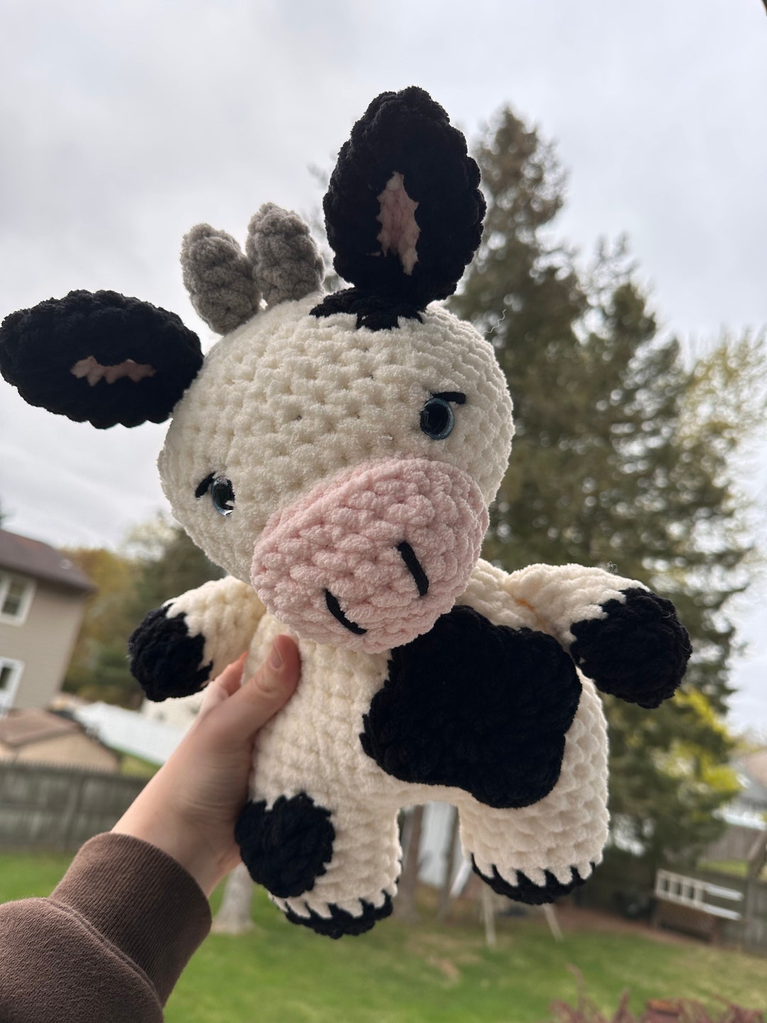 Jumbo Crochet Cow Plushie - Etsy