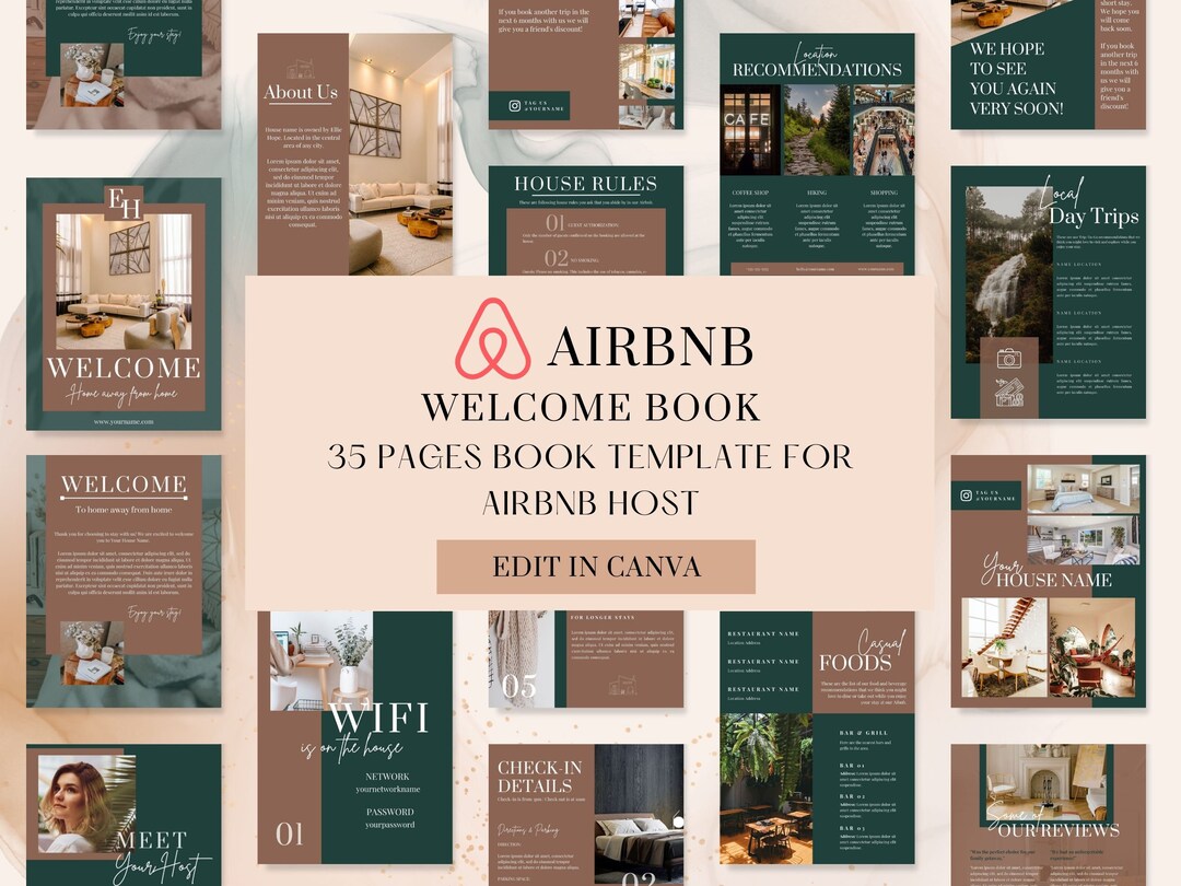Airbnb Welcome Book Template House Host Manual Guidebook Template Real ...