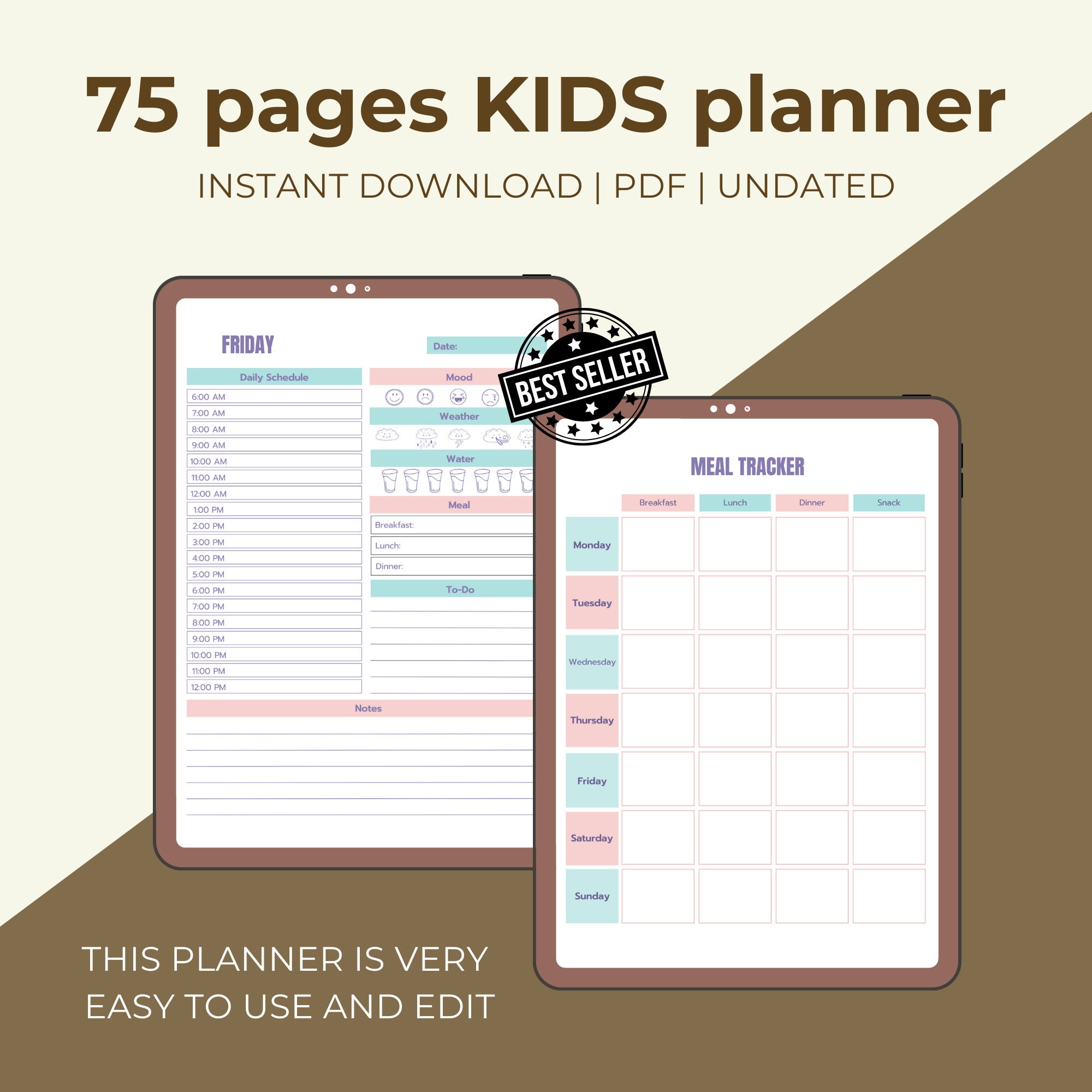 ADHD Kids Planner, Behavior Tracker, Daily Organizer, Time Management ...