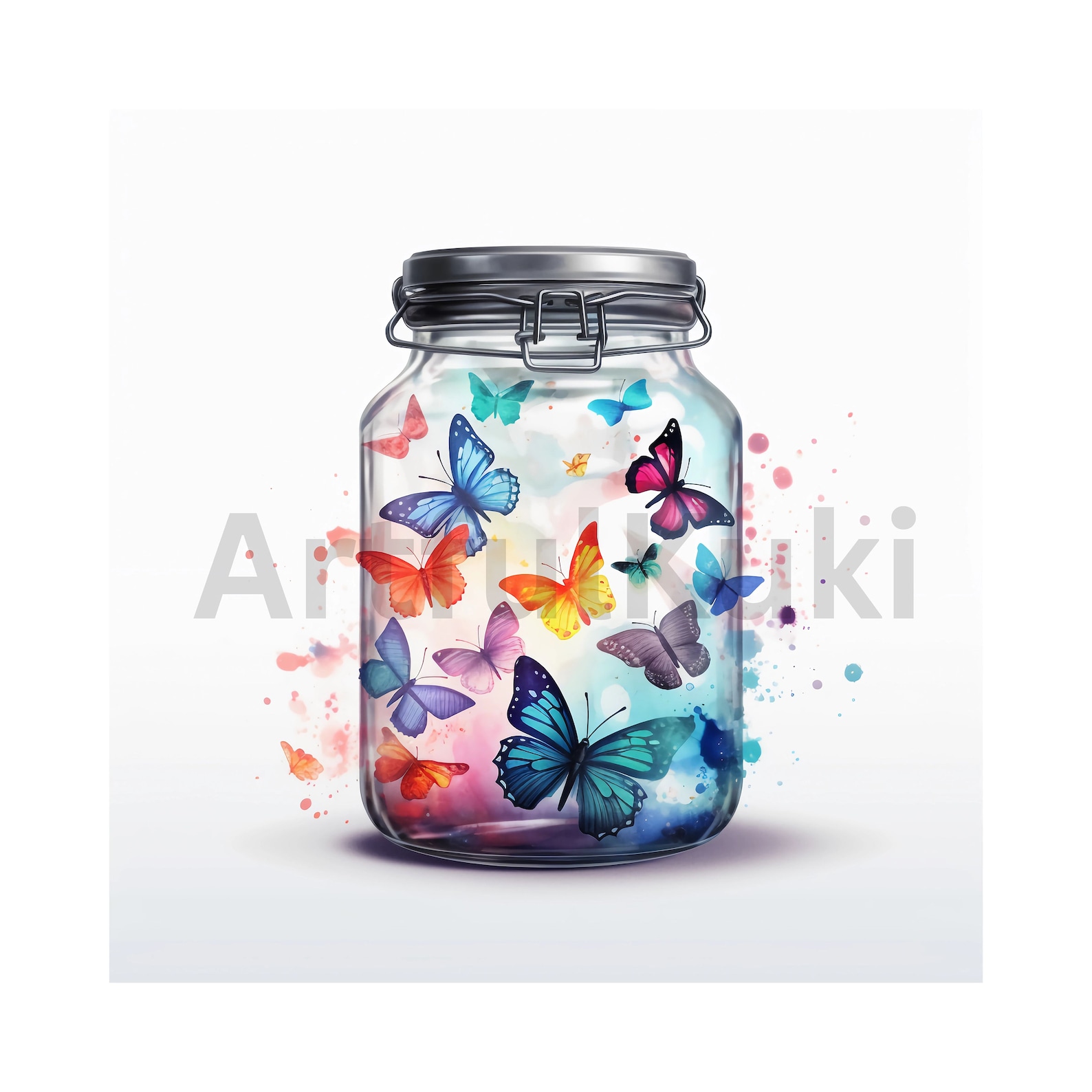 Holographic Butterfly Jar Clipart Fantasy Clipart 10 Pngs for Fairytale ...