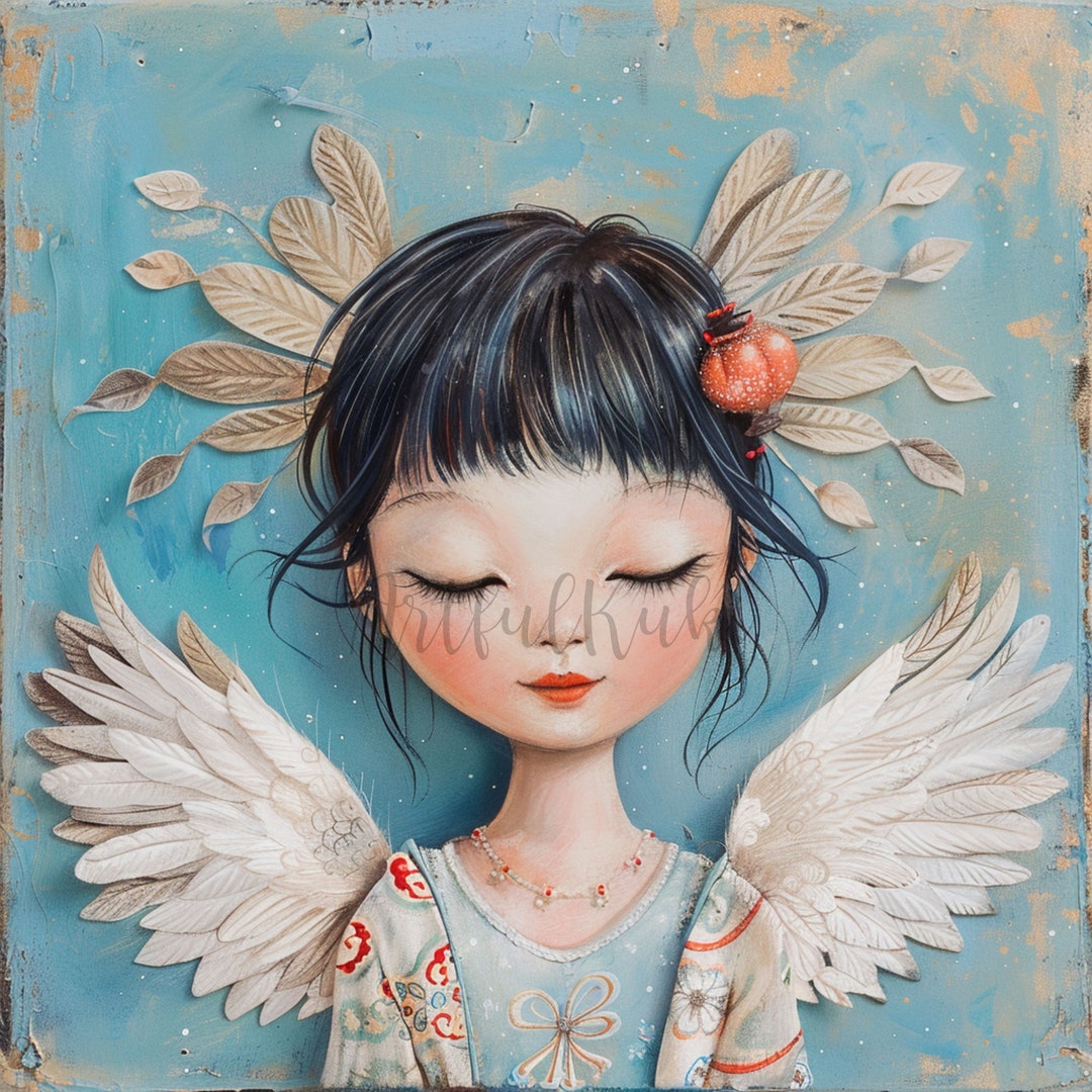 Whimsical Little Angels- 16 PNG Digital Images Instant Downloads for ...