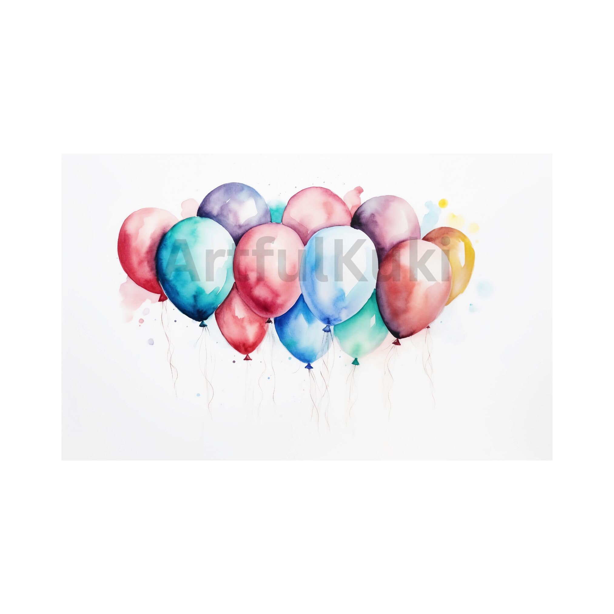 Colorful Balloons Clipart Set - 10 Hiquality Pngs - Digital Download ...