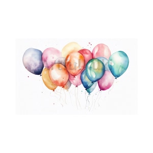 Colorful Balloons Clipart Set - 10 Hiquality Pngs - Digital Download ...