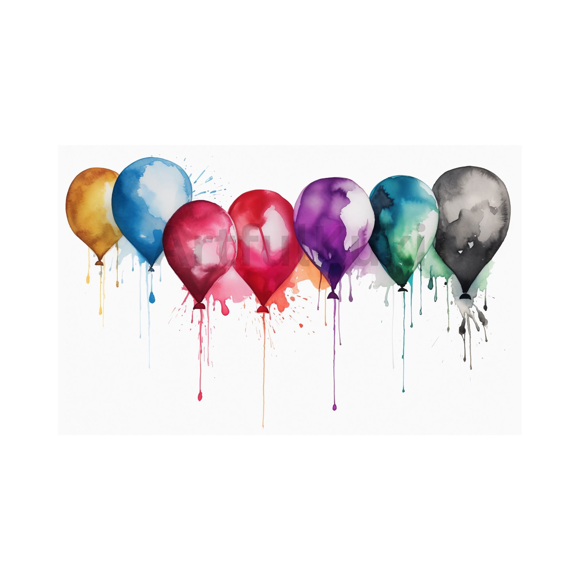 Colorful Balloons Clipart Set - 10 Hiquality Pngs - Digital Download ...