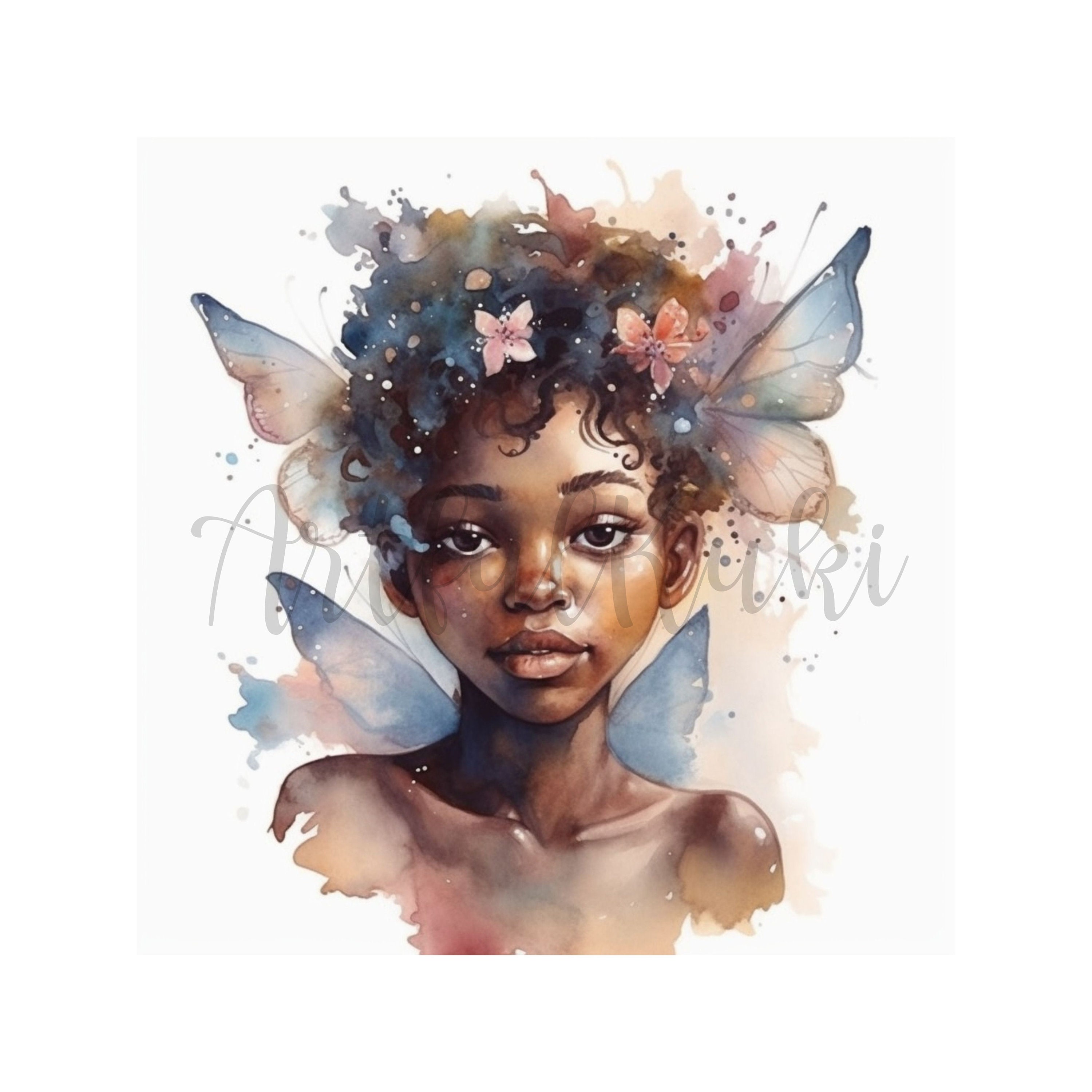 Watercolor Portraits of Beautiful Black Women/girls With - Etsy