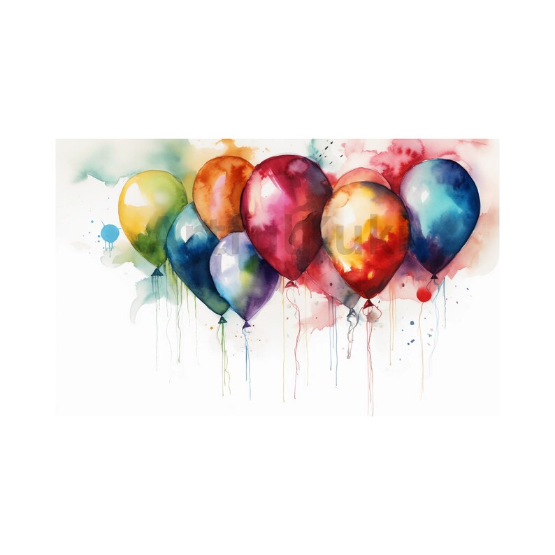 Colorful Balloons Clipart Set - 10 Hiquality Pngs - Digital Download ...