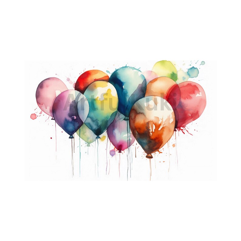 Colorful Balloons Clipart Set - 10 Hiquality Pngs - Digital Download ...