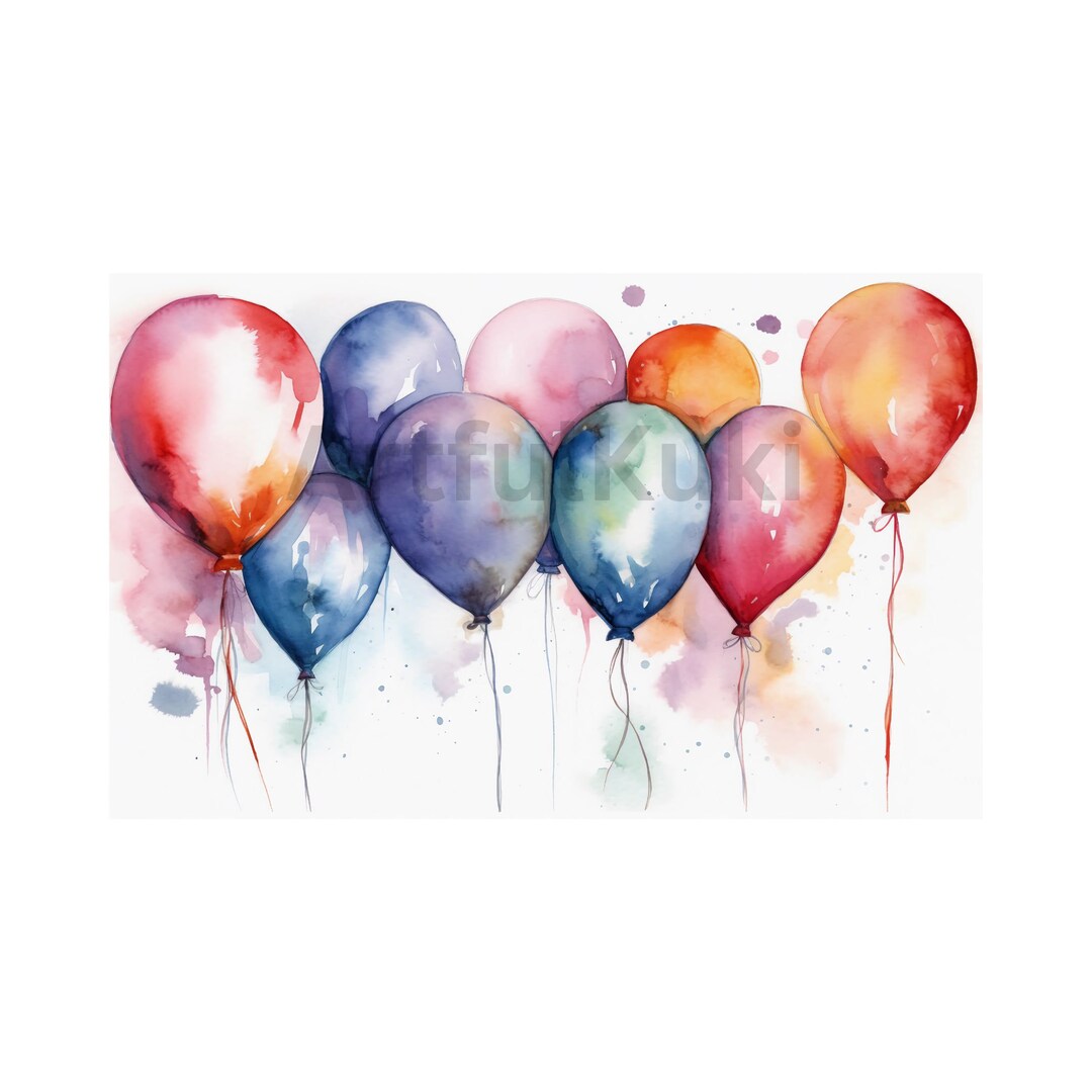Colorful Balloons Clipart Set 10 Hiquality Pngs Digital Download for ...