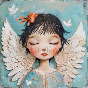 Whimsical Little Angels- 16 PNG Digital Images Instant Downloads for ...