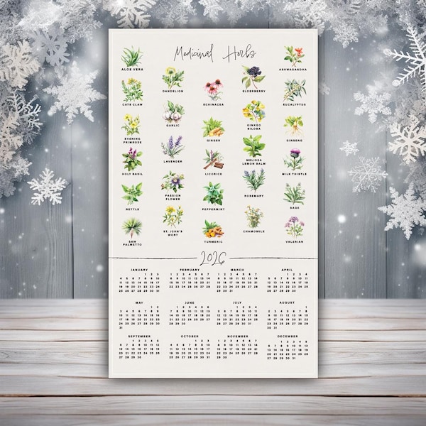 2026 Linen Calendar Towel - Etsy