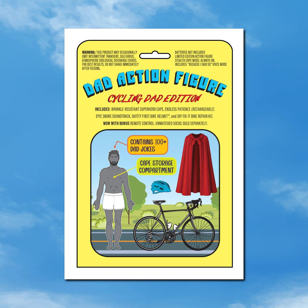 Superhero Cycling Dad Action Figure 5x7 Greeting Card + Envelope for ...