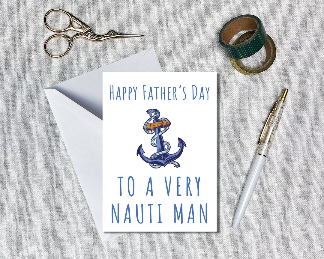 Funny Boat Yacht Dad Fathers Day Card. for Dad, Husband, Fisherman ...