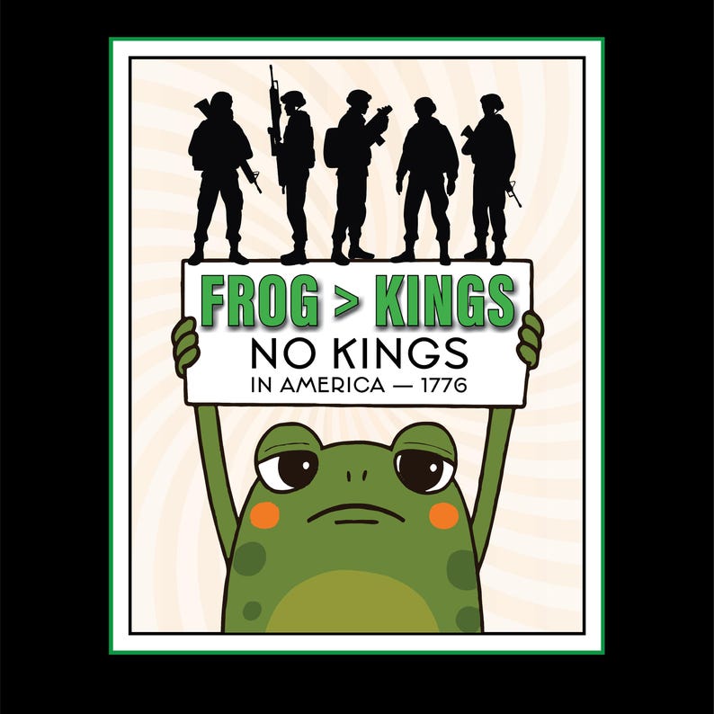 Portland Frog Protest Sign, Free PDX, No Kings Digital Protest Sign, 8. ...
