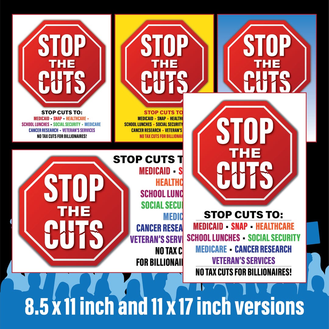 Stop the Cuts, Printable Sign, No Oligarchs, Anti Fascist, Resist ...