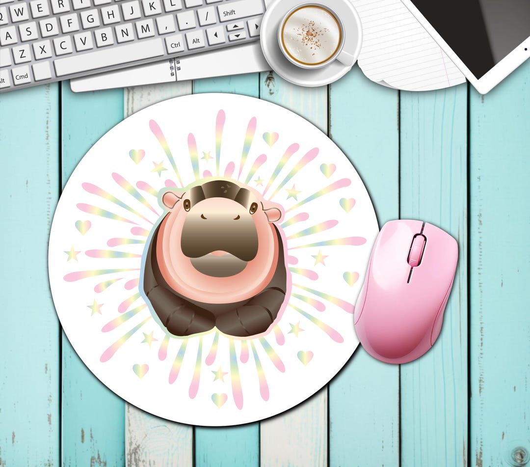 Cute Hippo Mouse Pad, Bouncy Hippo Mousepad, Baby Pygmy Hippo ...