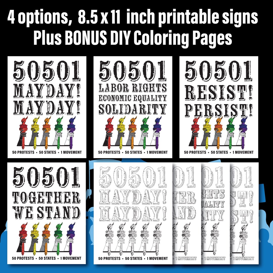 50501 MAY 1st Protest March, Digital Signs, Resist, Mayday National Day ...