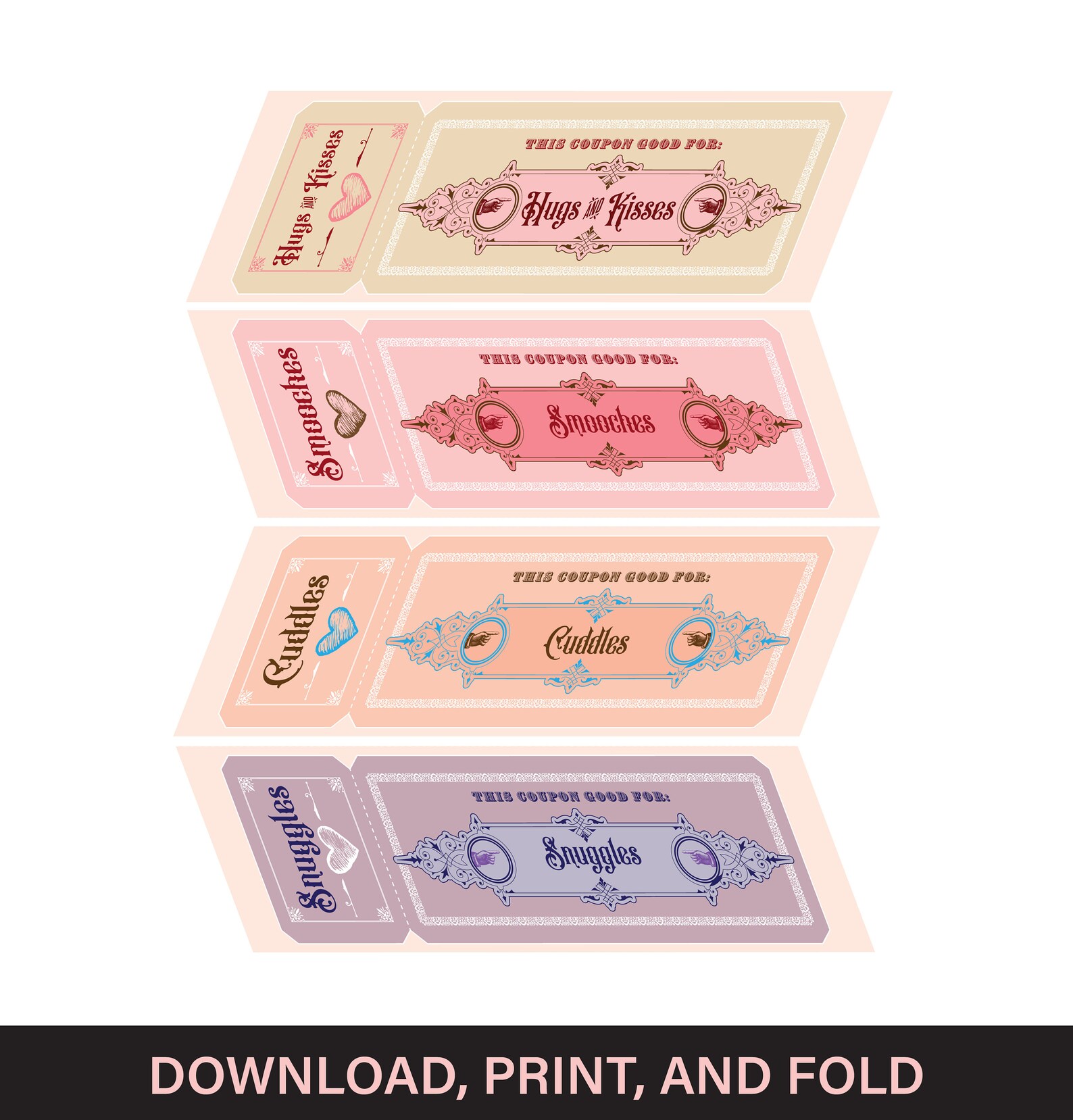 Vintage Love Coupons Printable PDF: These Coupons Provide All the ...