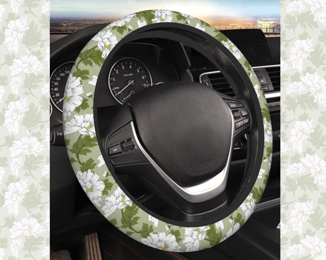 Cute Steering Wheel Cover, Hydrangea Steering Wheel Cover for Women ...