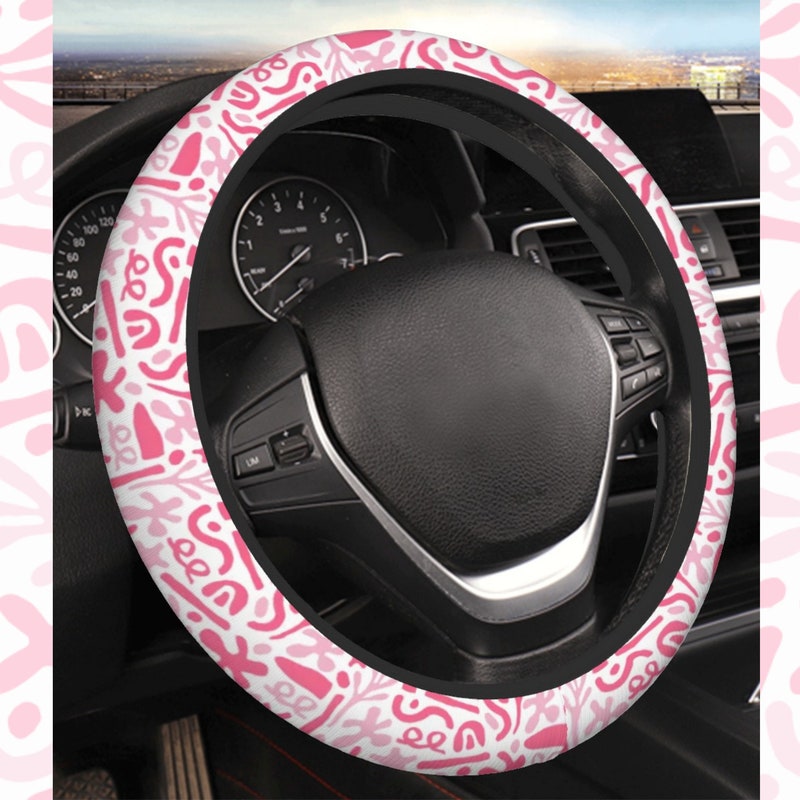 Pink Cute Steering Wheel Cover - Etsy