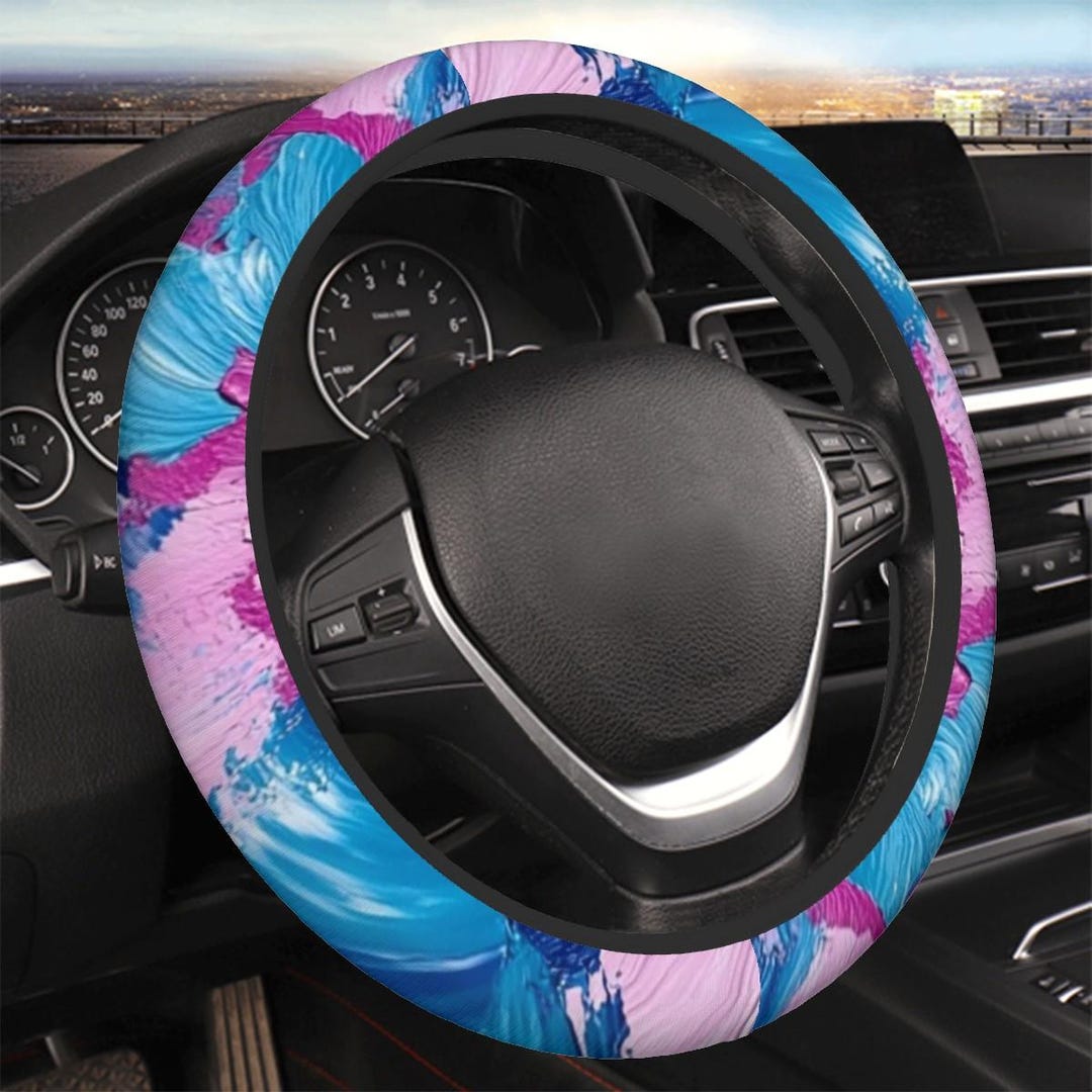 Cute Painted Aesthetic Car Steering Wheel Covers, Pretty Car ...