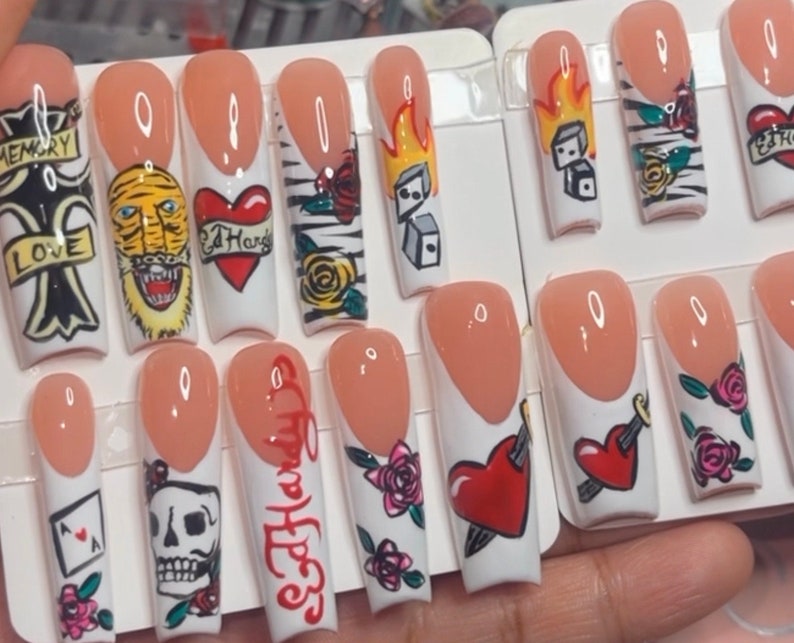 Ed Hardy Press on Nails - Etsy