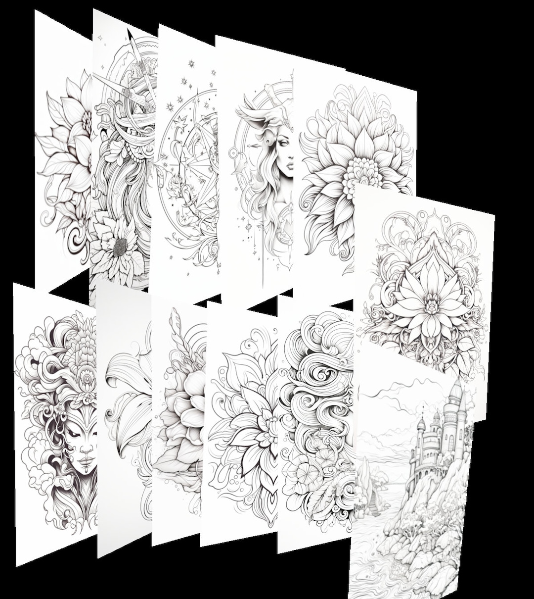 Moody Drawing - Gaia Themed Coloring Page - Etsy