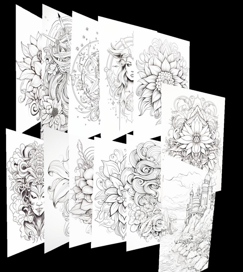 Moody Drawing - Gaia Themed Coloring Page - Etsy