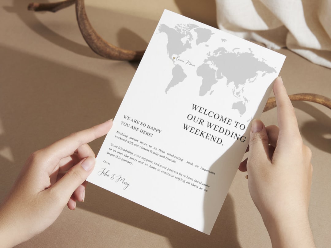 Wedding Welcome Card Template | Printable | Timeline, Order of Events ...