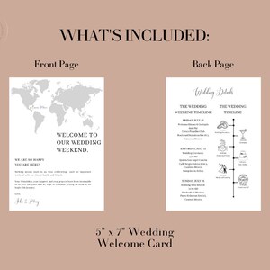 Wedding Welcome Card Template | Printable | Timeline, Order of Events ...