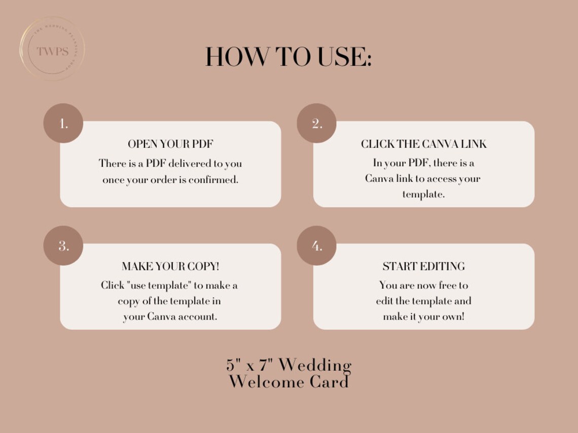 Wedding Welcome Card Template | Printable | Timeline, Order of Events ...