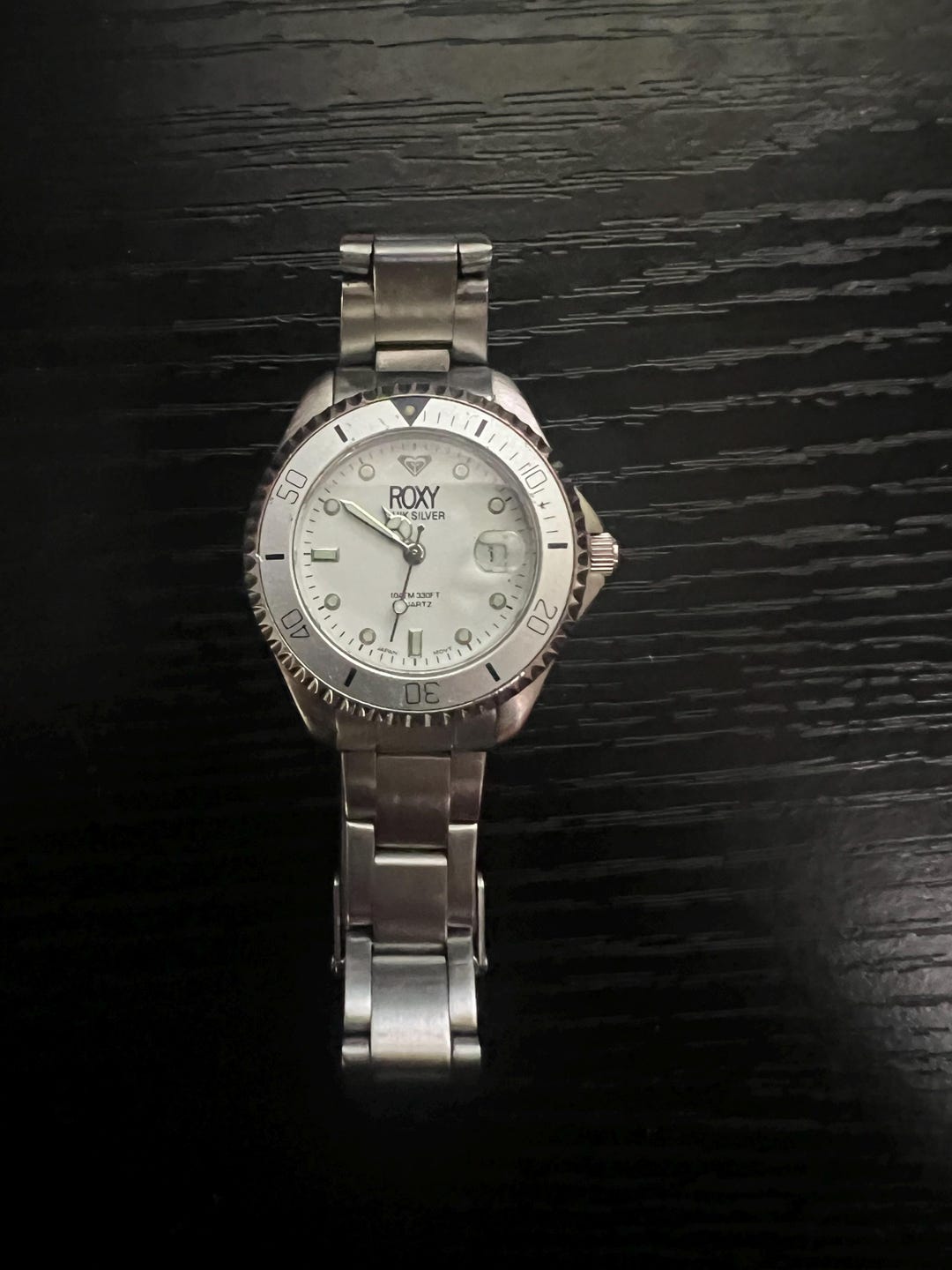 ROXY Ladies Divers Watch Stainless Steel White Dial Glow in Dark ...