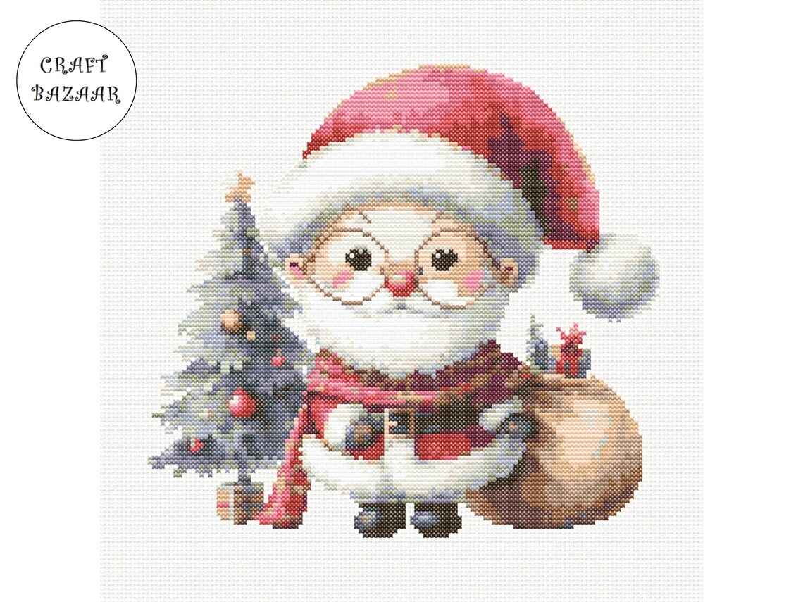 Santa Cross Stitch Pattern Christmas, Instant Download Cross Stitch ...