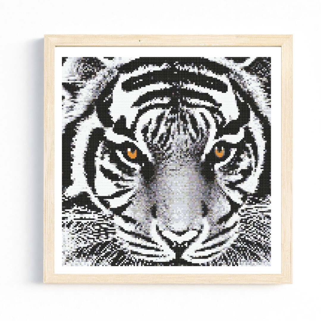 White Tiger Cross Stitch Pattern Animal, Instant Download Cross Stitch ...