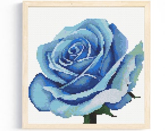 Blue Floral Bouquet Cross Stitch Pattern Flower, Instant Download Cross ...