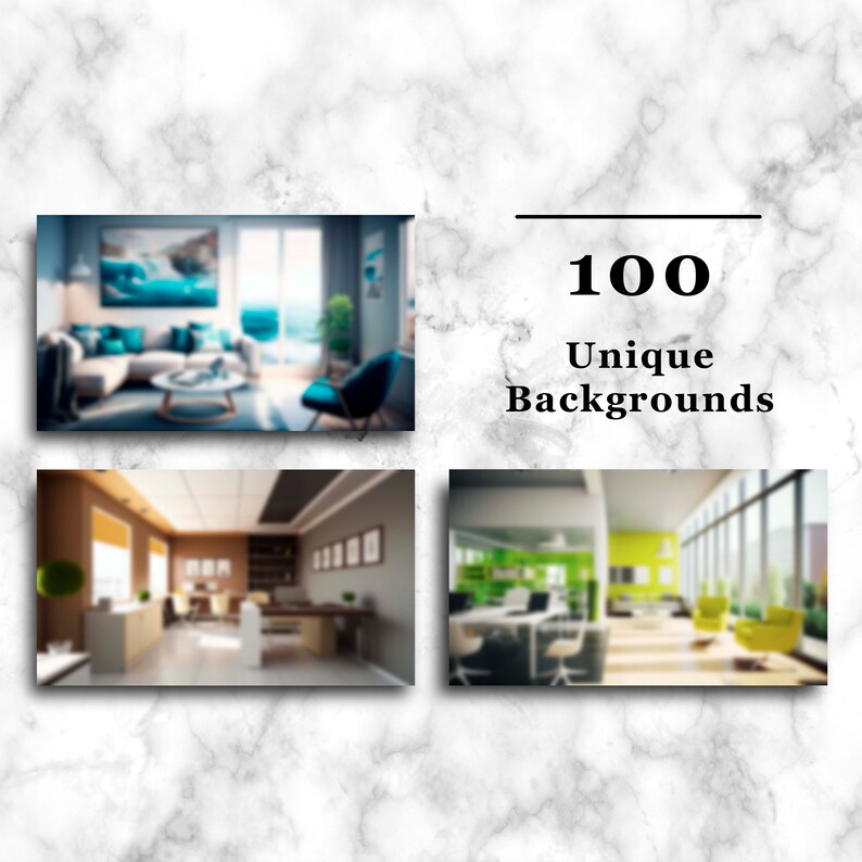 Blurred Virtual Backgrounds Bundle 100 Zoom Backdrops Modern Office Workspace for Great ...