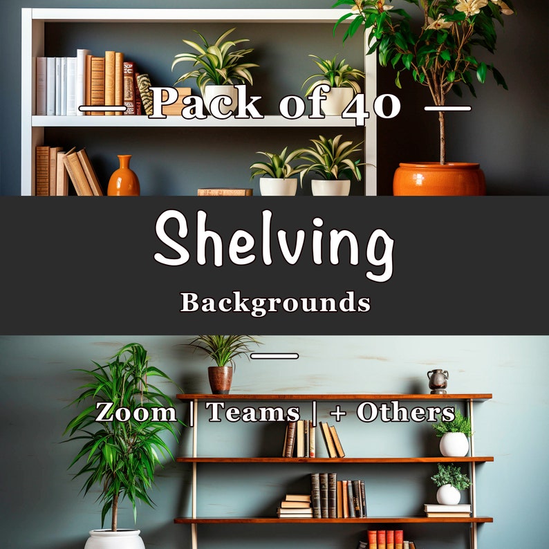 Zoom Background 40 Virtual Meeting Backdrops BUNDLE Shelving - Etsy