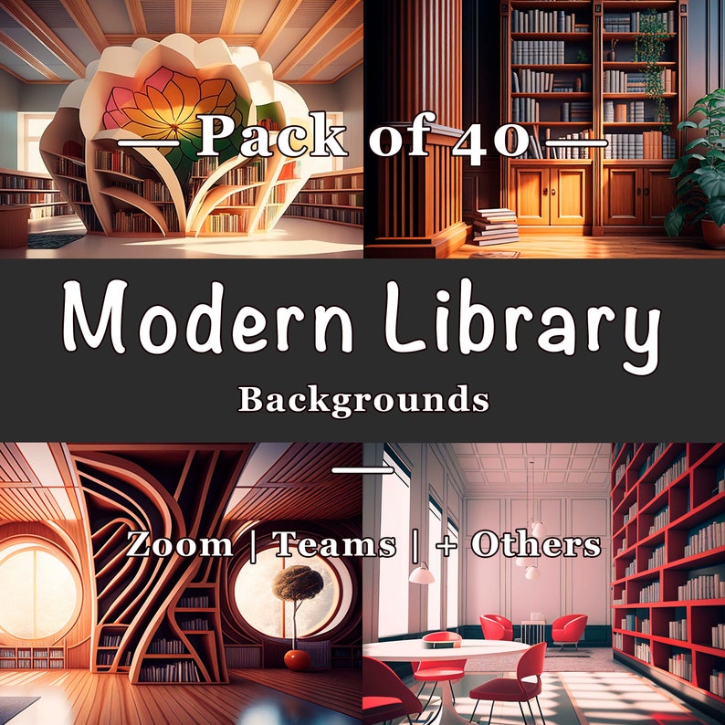 Zoom Backgrounds 40 Virtual Meeting Backdrops BUNDLE | Library ...