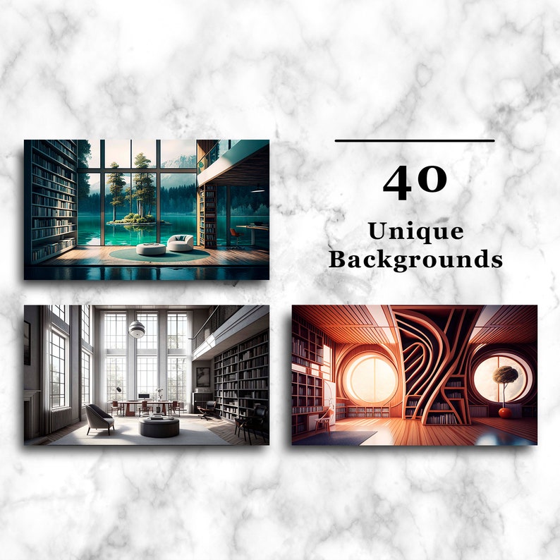 Zoom Backgrounds 40 Virtual Meeting Backdrops BUNDLE | Library ...