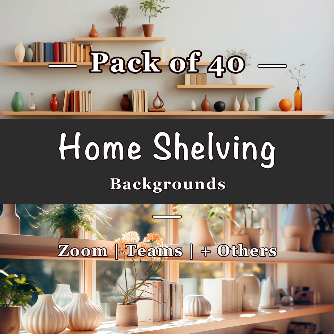 Virtual Background BUNDLE 40 Zoom Meeting Backdrops | Home Shelving ...