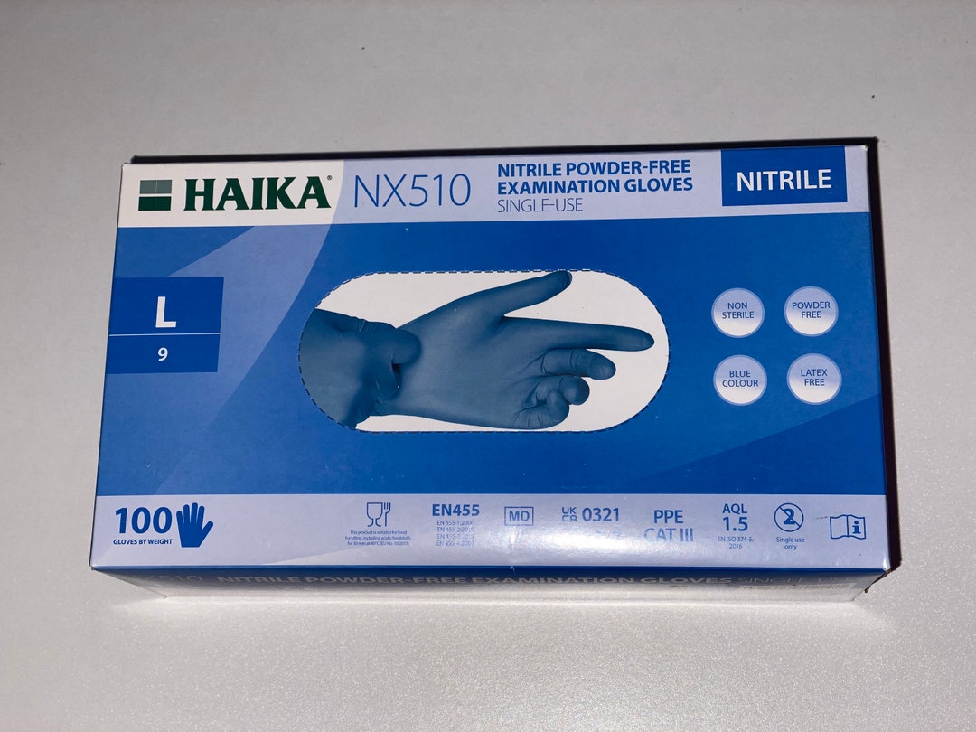 Nitrile Examination Gloves Large HAIKA 100pcs - Etsy