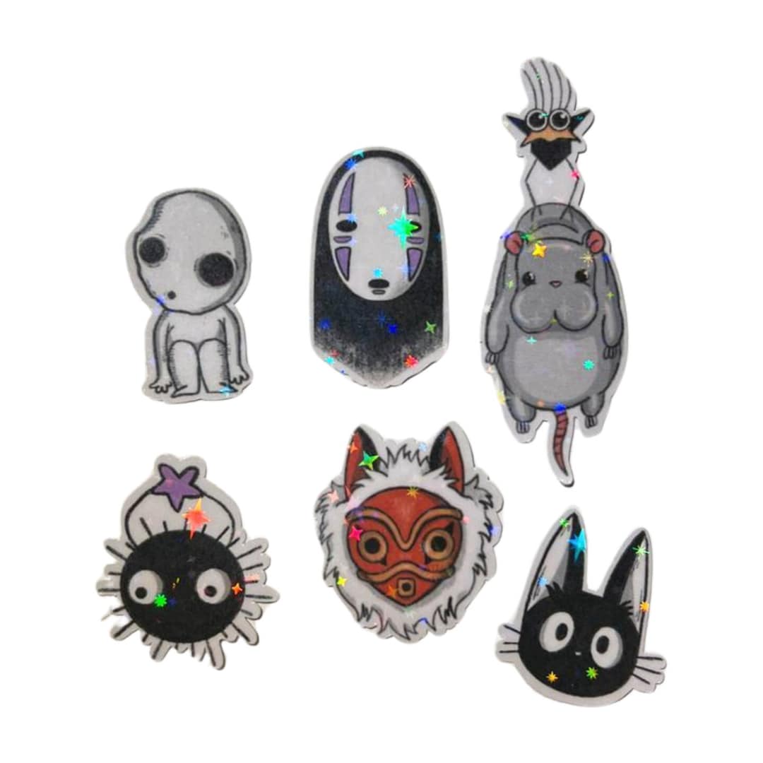 Pack of Studio Ghibli Stickers, Glitter Stickers, Ghibli Adhesive ...