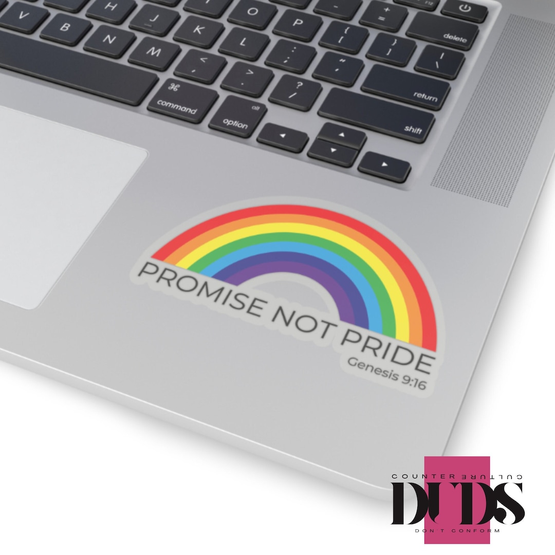 Rainbow 'promise Not Pride' Kiss-cut Sticker: Christian Vinyl Decal - Etsy