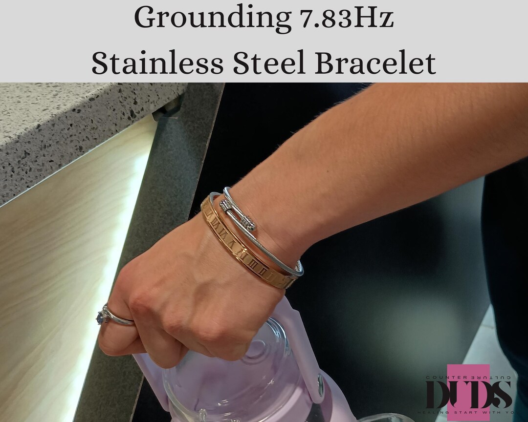 Women 7.83hz Adjustable Bangle: Grounding Frequency Stainless Steel ...