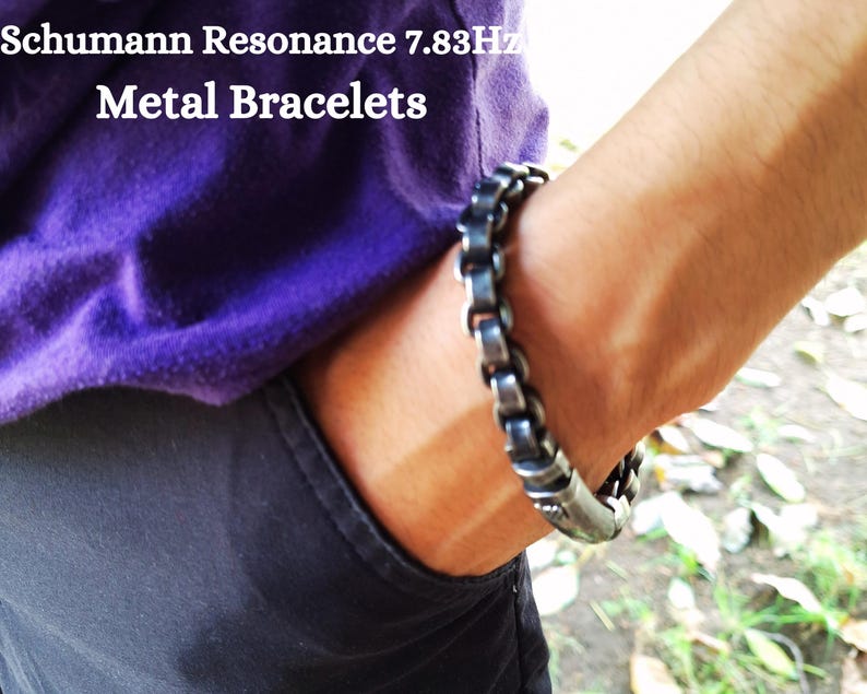 Men's Grounding Metal Bracelet, Schumann Resonance Bracelet, 7.83 Hz ...