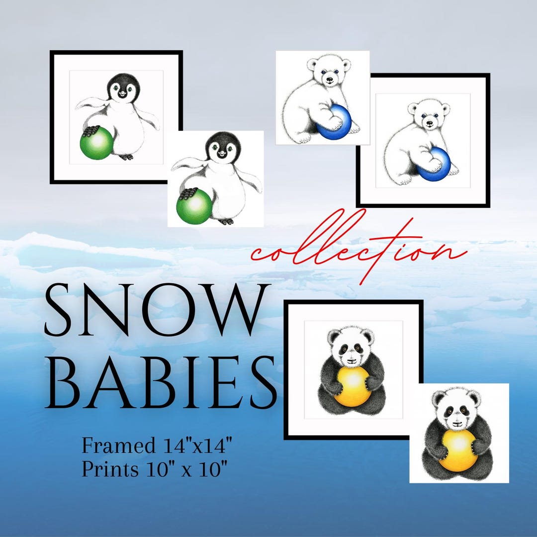 Hand-drawn Snow Babies Art Prints, Signed by Artist - Etsy