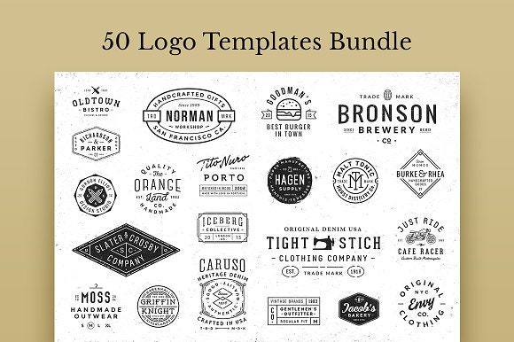 Logo Design Pack 50 Template Photoshop Custom Business Logo - Etsy